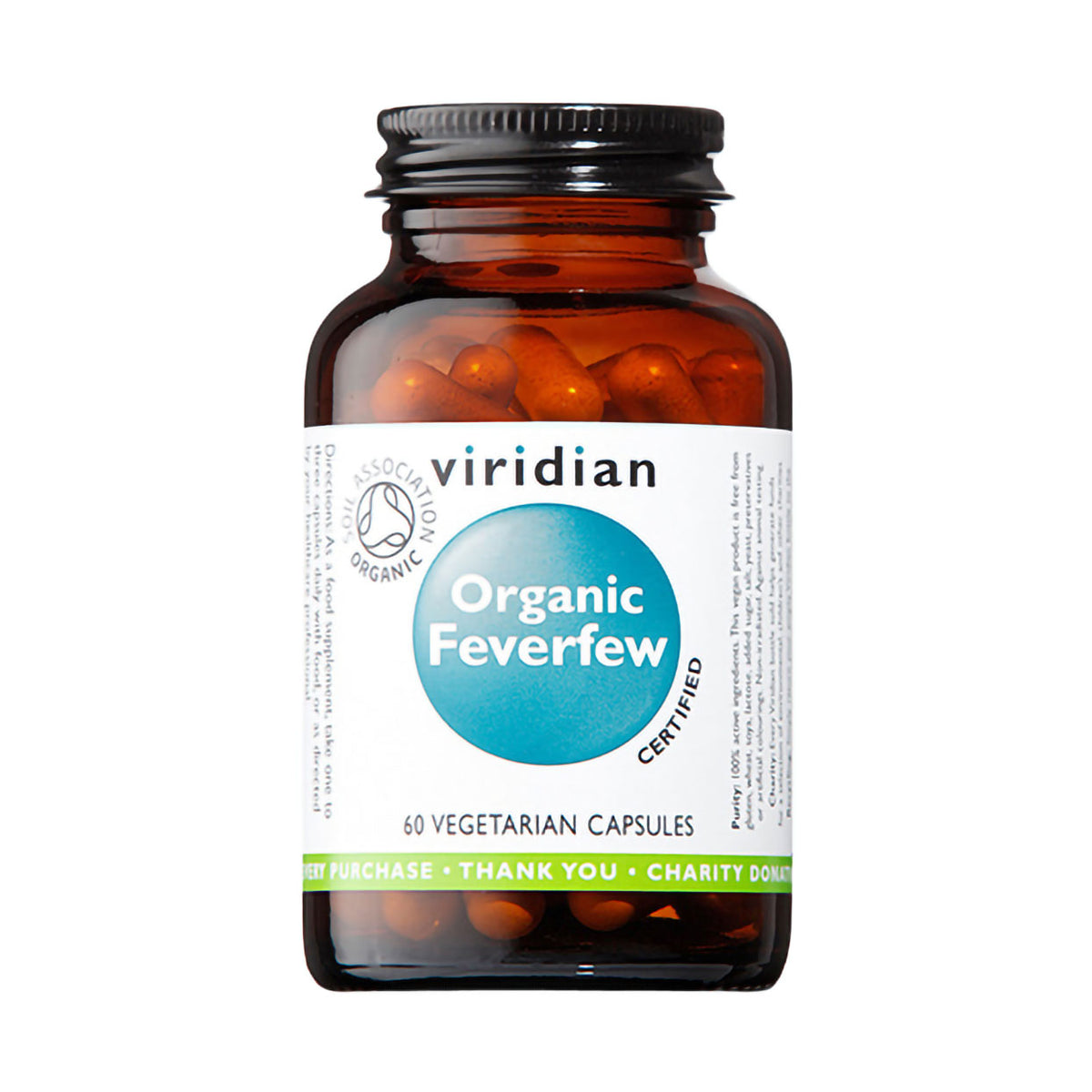 Viridian Organic Feverfew 60 Capsules - Med365